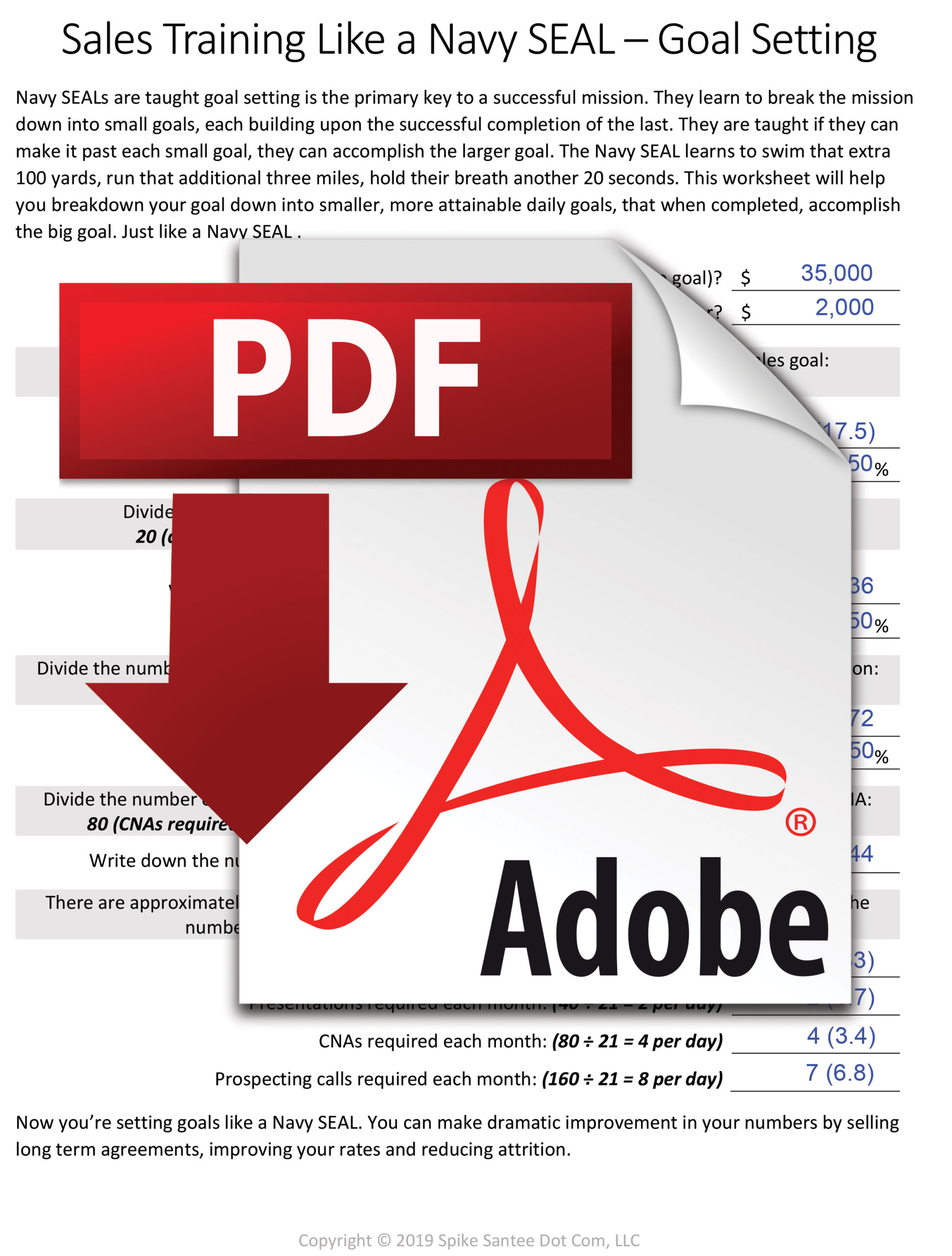 Sales Training Like a Navy SEAL – Goal Setting Example - Spike Santee